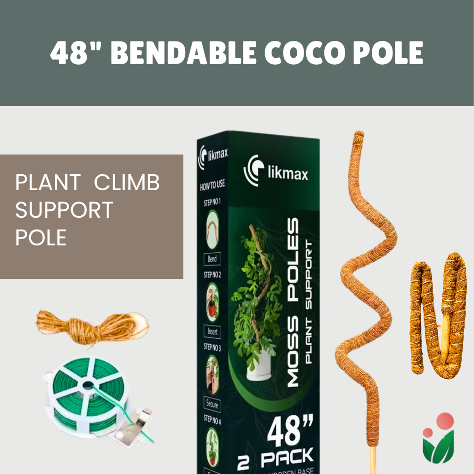 Premium 48" Bendable Coco Poles For Plant Support – Urban Gardening Mom