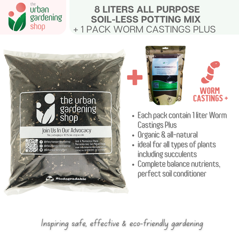 8 LITER SOIL-LESS POTTING MIX Bundle - 1 Big Pack of Potting Mix Plus ...