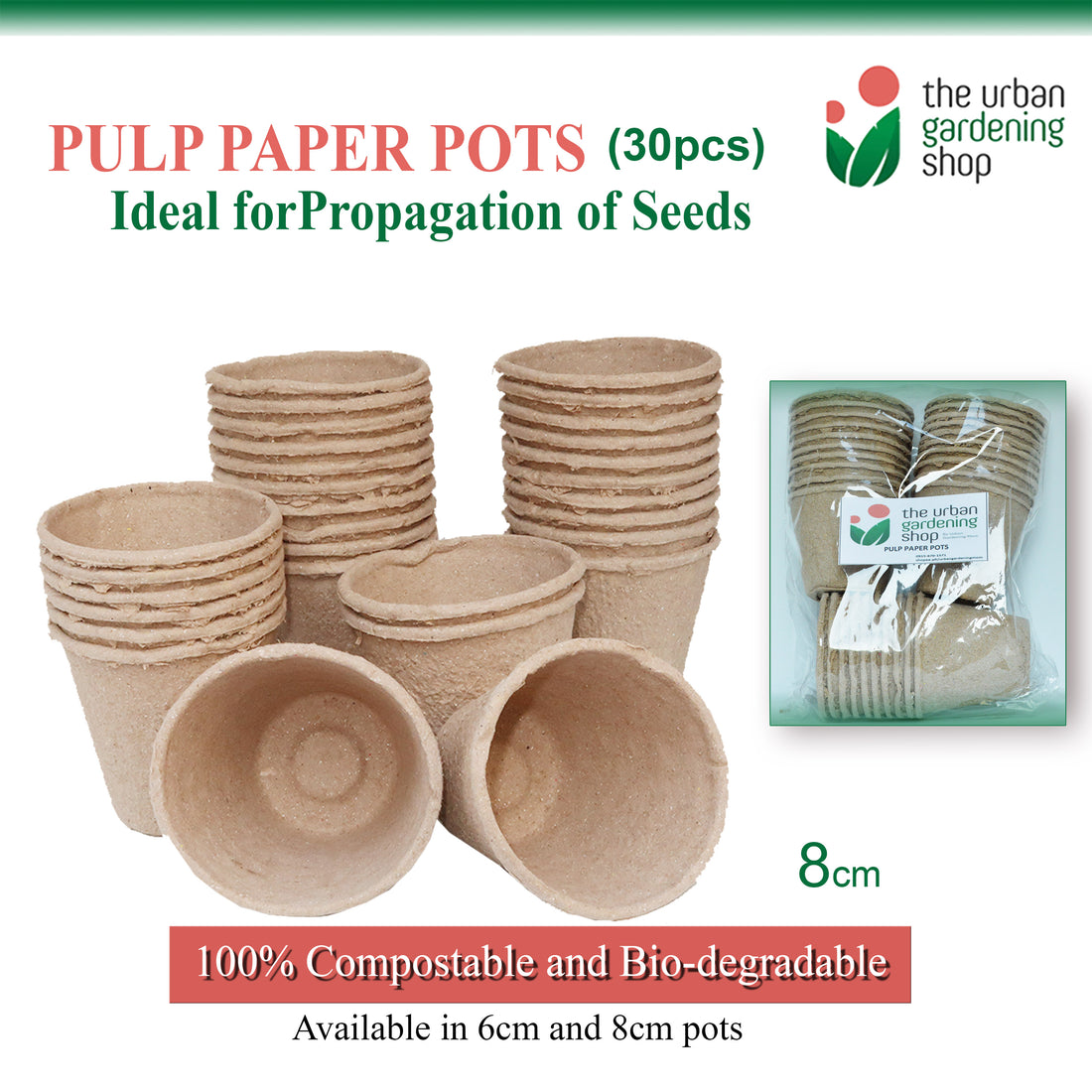 30-PCS PULP PAPER POTS FOR SEED STARTING Environment-friendly and Bio ...
