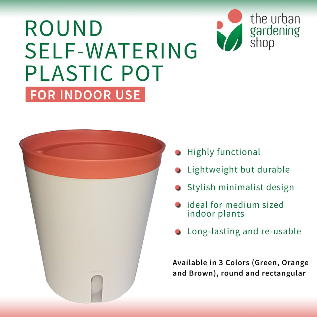 ROUND SELF- WATERING PLASTIC POTS (Stylish High Quality Pots For Indoor ...
